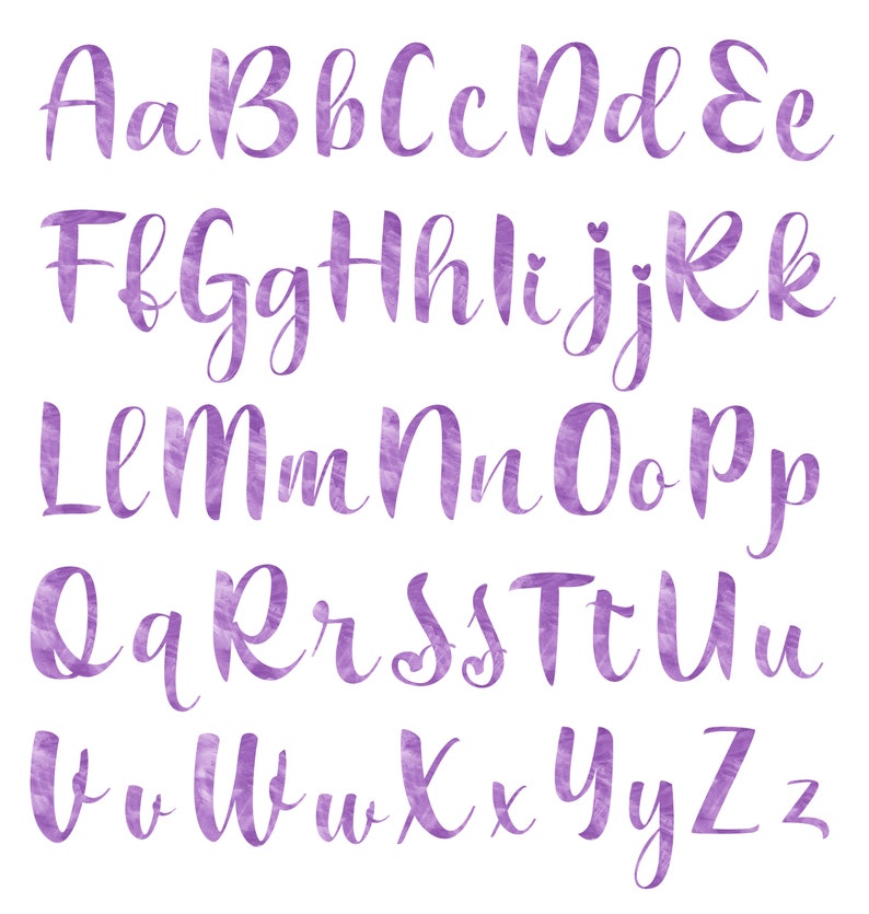 Purple Watercolor Alphabet Clipart Watercolor Letters | Etsy