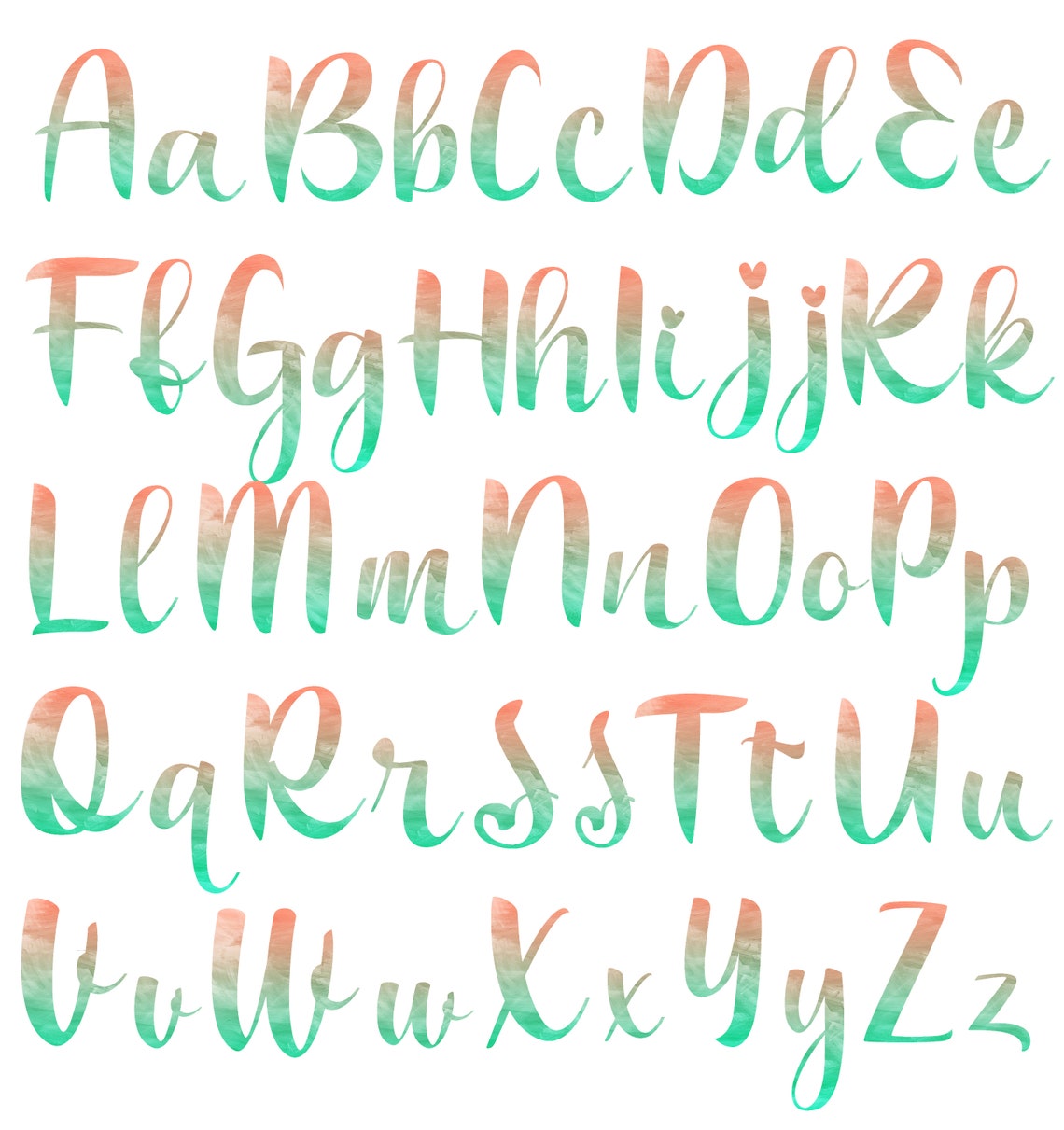 Ombre Alphabet Clip Art Foil Alphabet Digital Clipart - Etsy