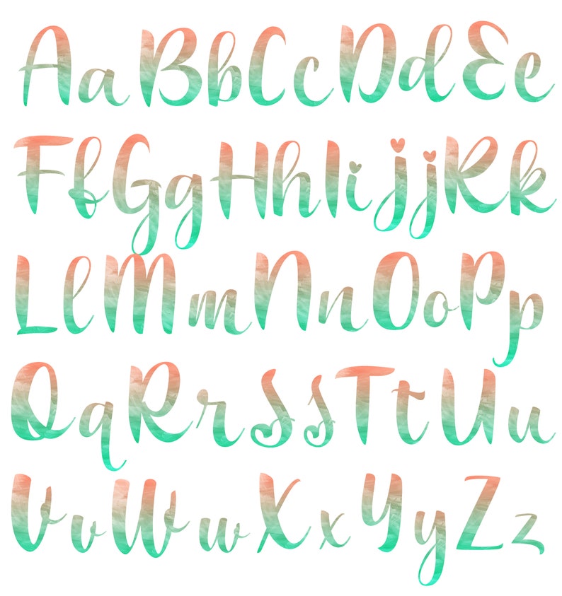 Ombre Alphabet Clip Art Foil Alphabet Digital Clipart - Etsy