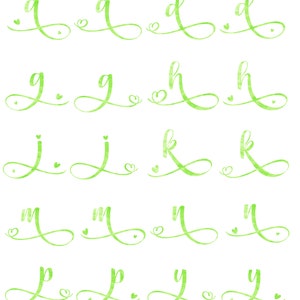 Green Watercolor Alphabet Clipart Watercolor Letters Digital | Etsy
