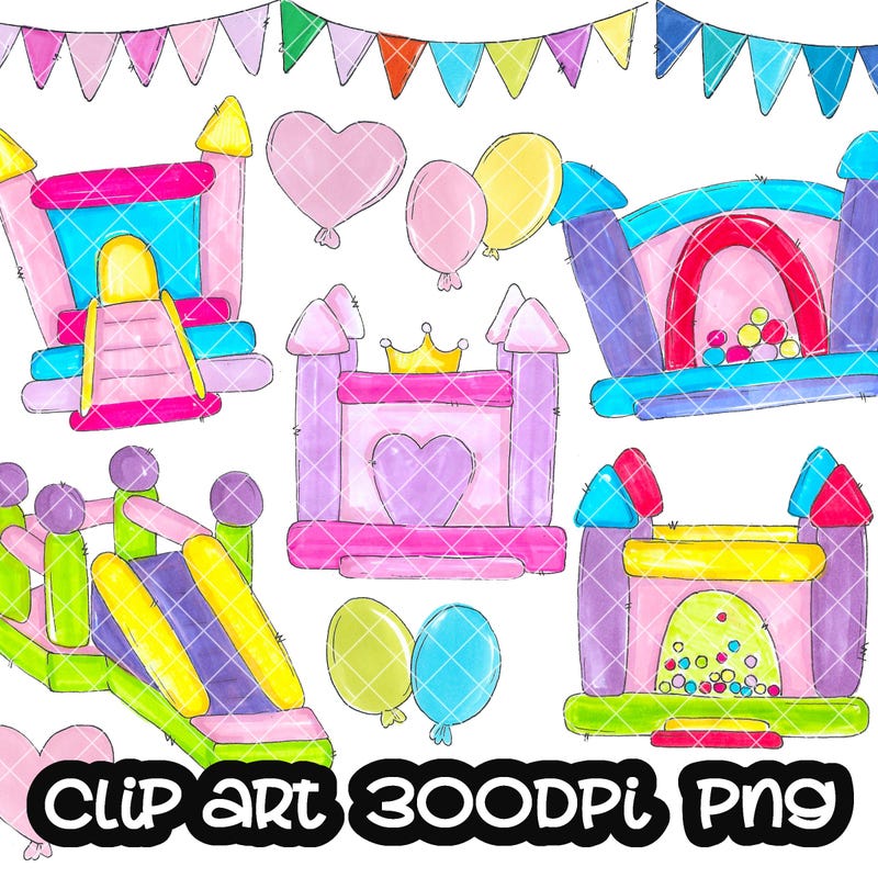 Bounce House Clip Art - Etsy