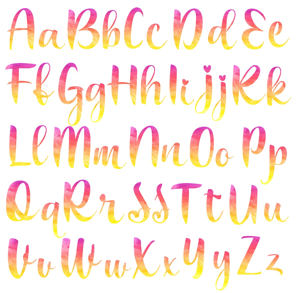 Ombre Alphabet Clip Art Foil Alphabet Digital Clipart | Etsy
