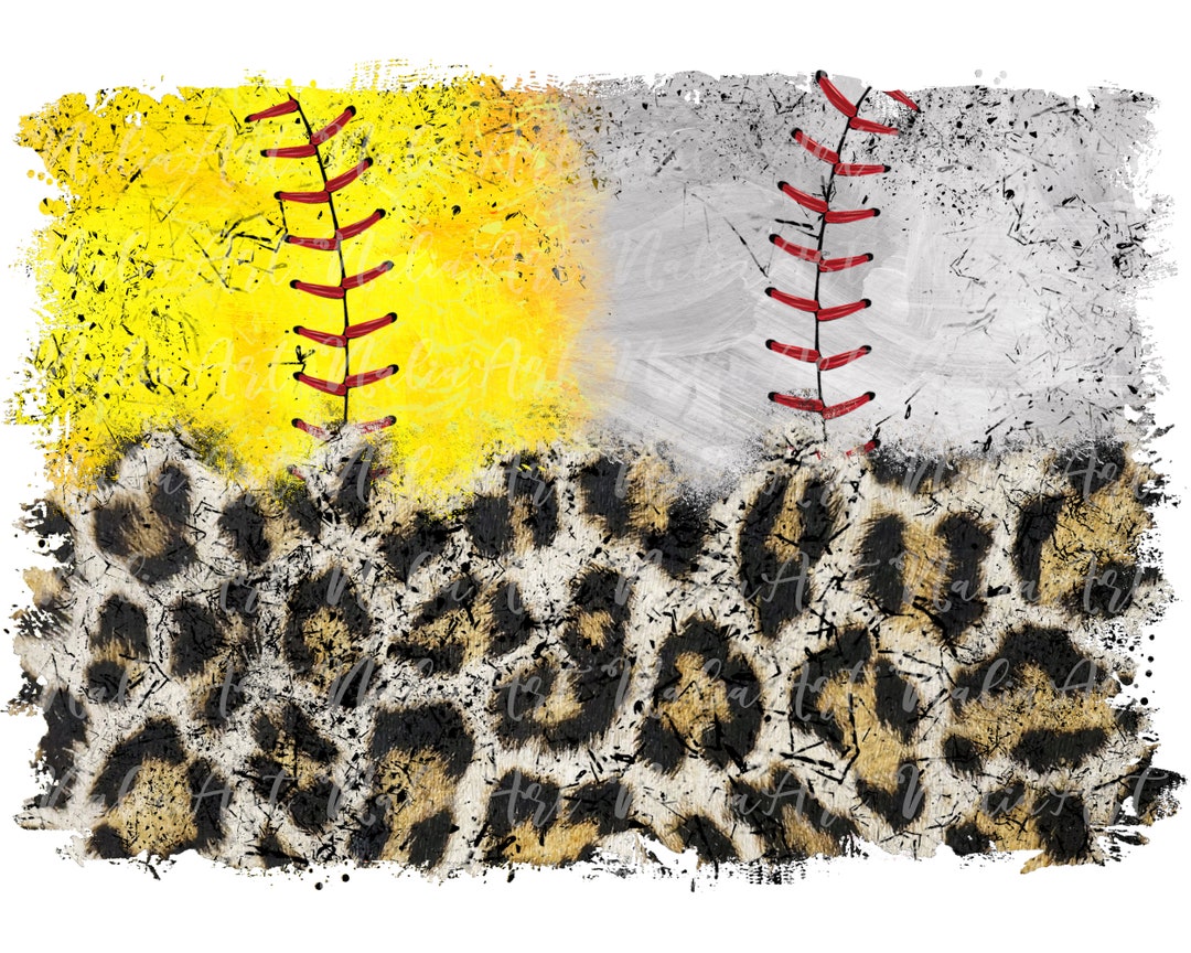 Background Leopard and Baseball Softball Grunge Distressed Print ...