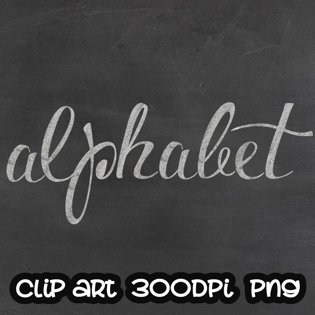 Chalkboard Alphabet Clip Art, Chalk Digital Clipart, Font, Letters ...