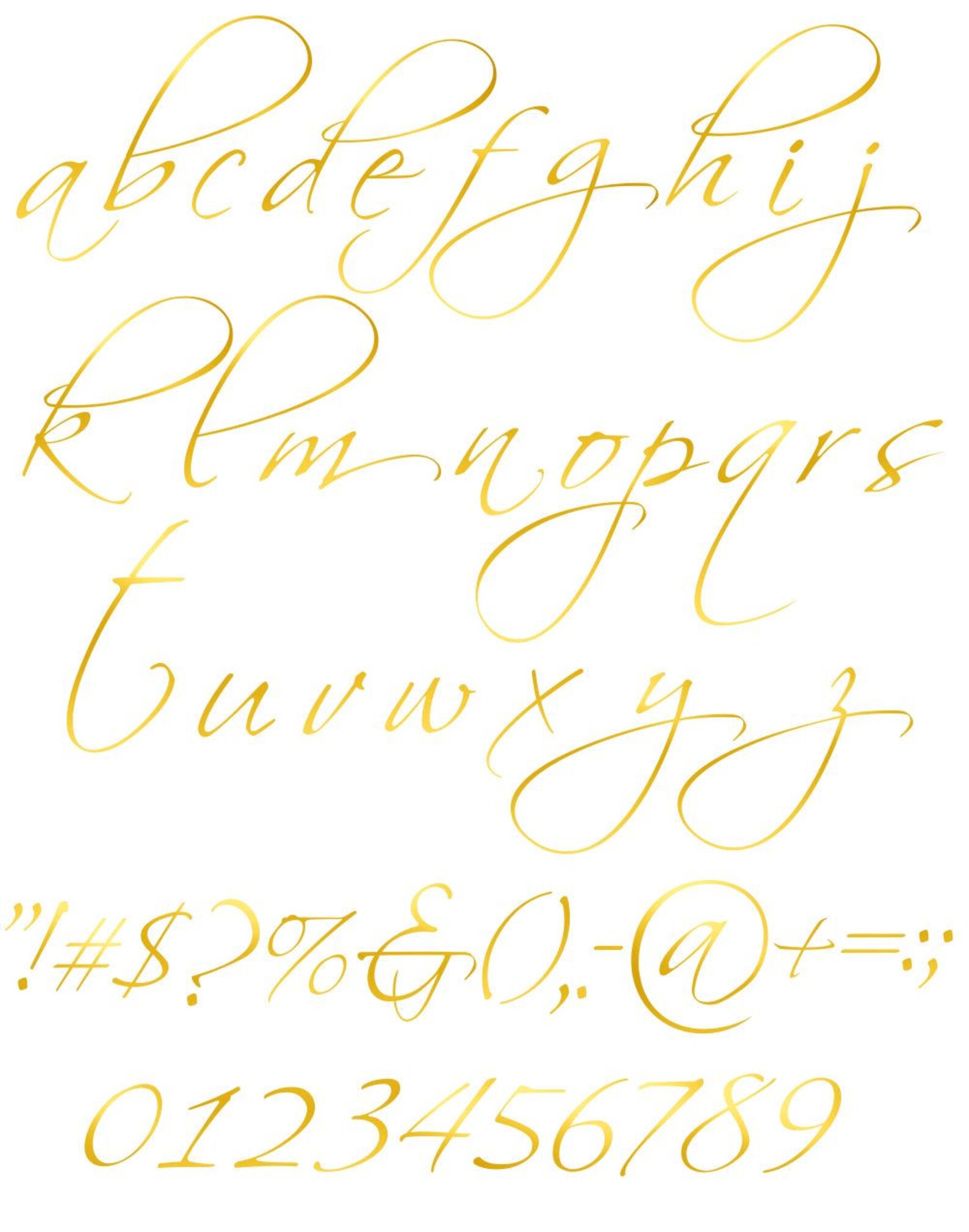 Gold Alphabet Clip Art Foil Gold Alphabet Digital Clipart | Etsy