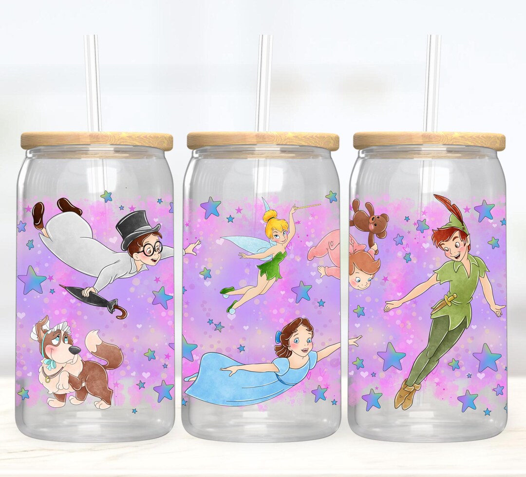 Anime Cartoon Peter Pan Cup PNG File DIGITAL DOWNLOAD 16oz Glass ...