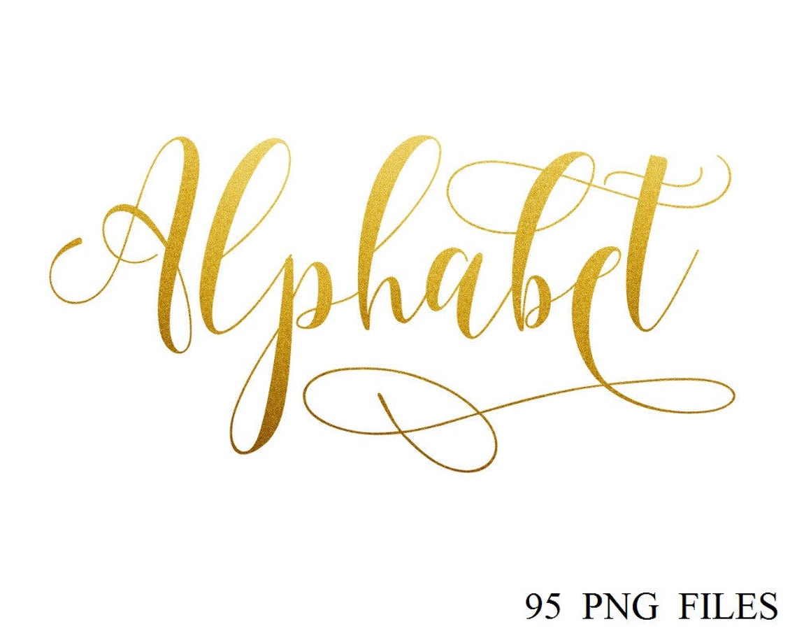 Gold Alphabet Clip Art Gold Foil Alphabet Digital Clipart - Etsy