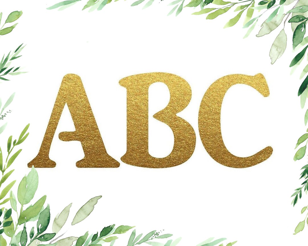 Gold Alphabet Clip Art, Gold Glitter Alphabet, Digital Clipart, Numbers ...