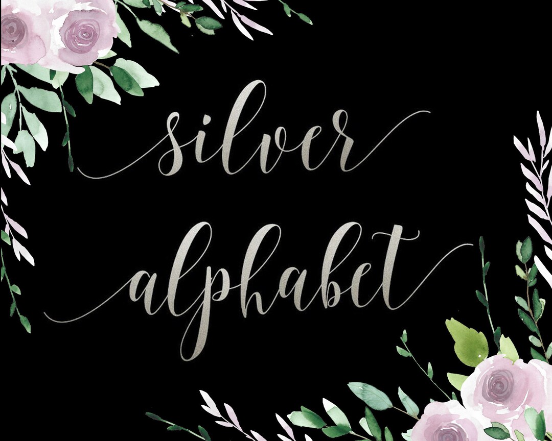 Silver Alphabet Clip Art, Silver Foil Alphabet, Digital Clipart ...