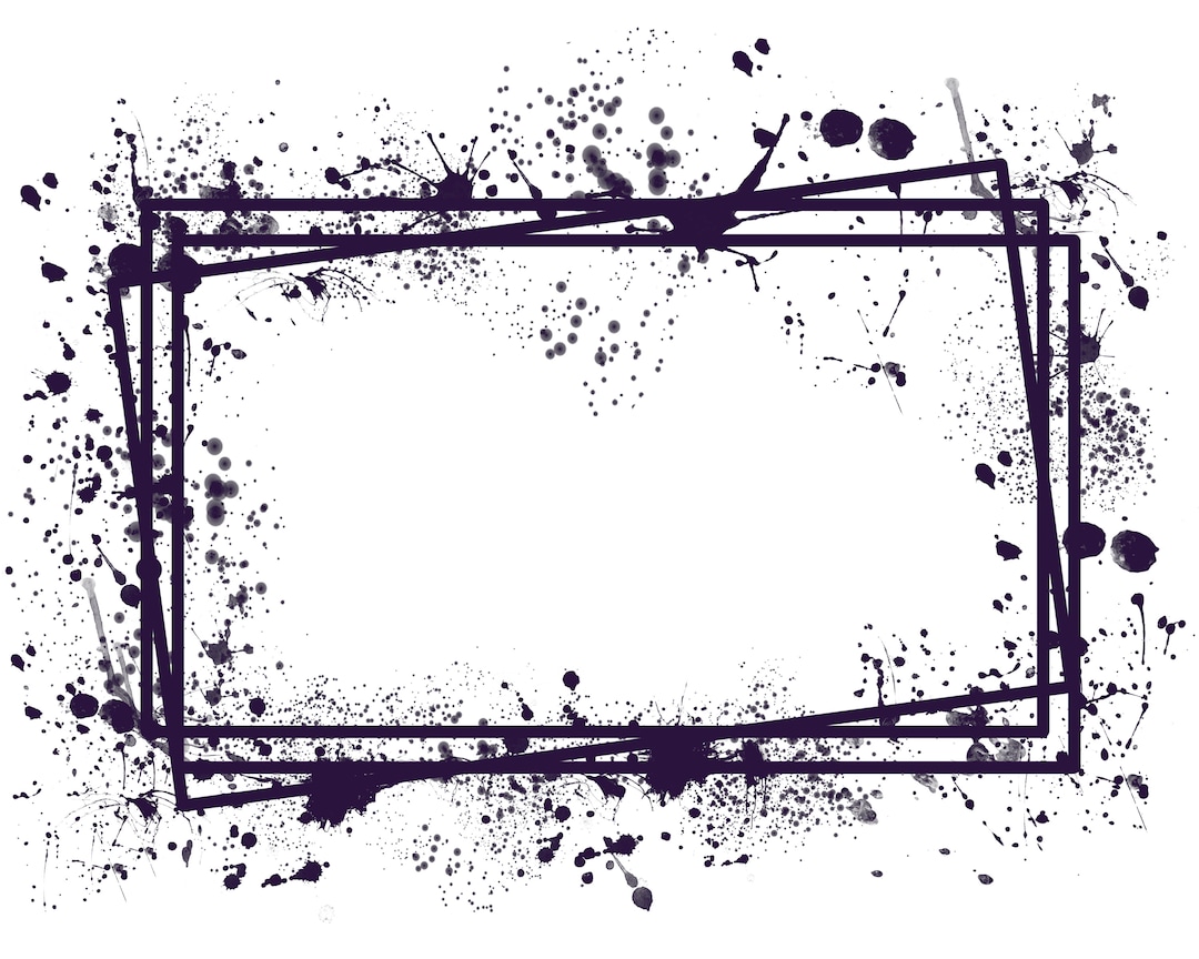 Frame Splatter Purple Background Printable Artwork Splash Rectangle ...