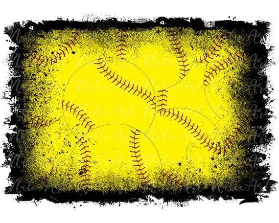 Background Softball Distressed Grunge Splash Frame | Etsy