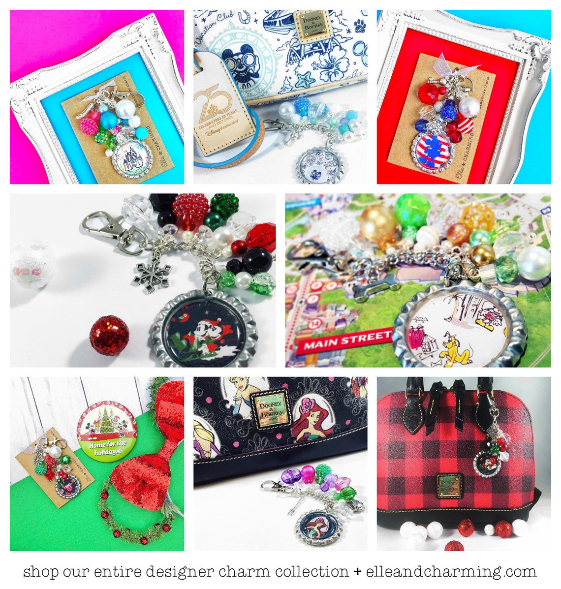 Disney Christmas Keychain Disney Parks Holiday Dooney and - Etsy