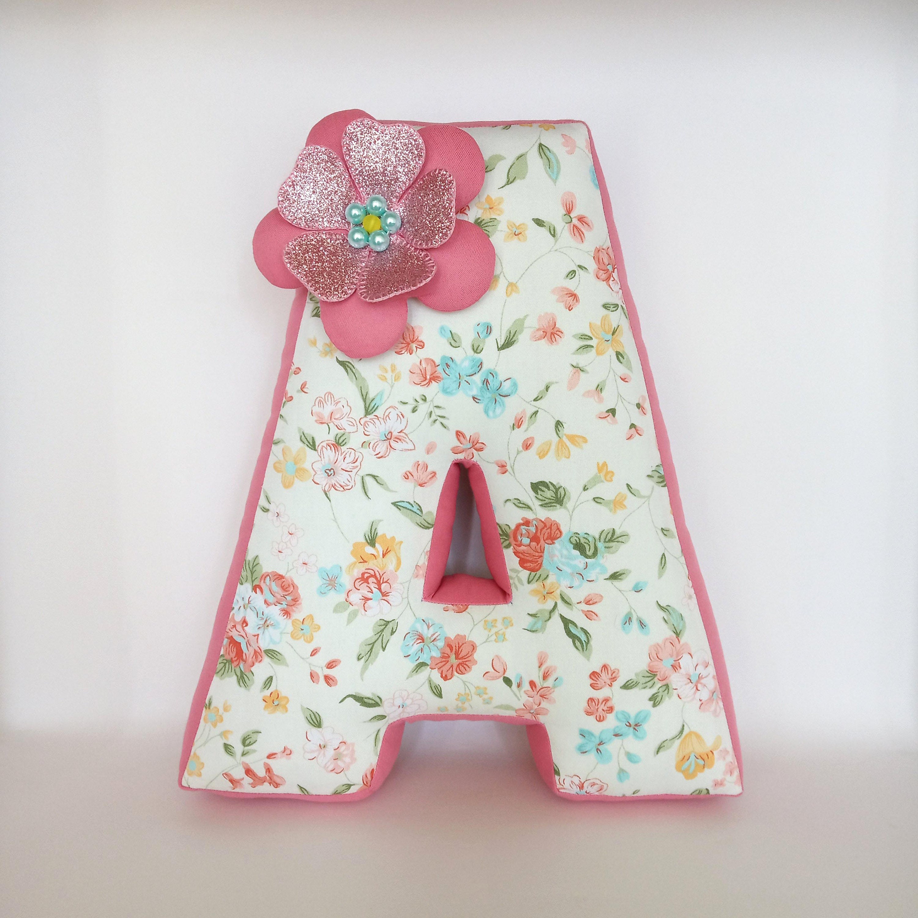 Pink Letters for Babyshower Gift Soft Letter for Nursery | Etsy