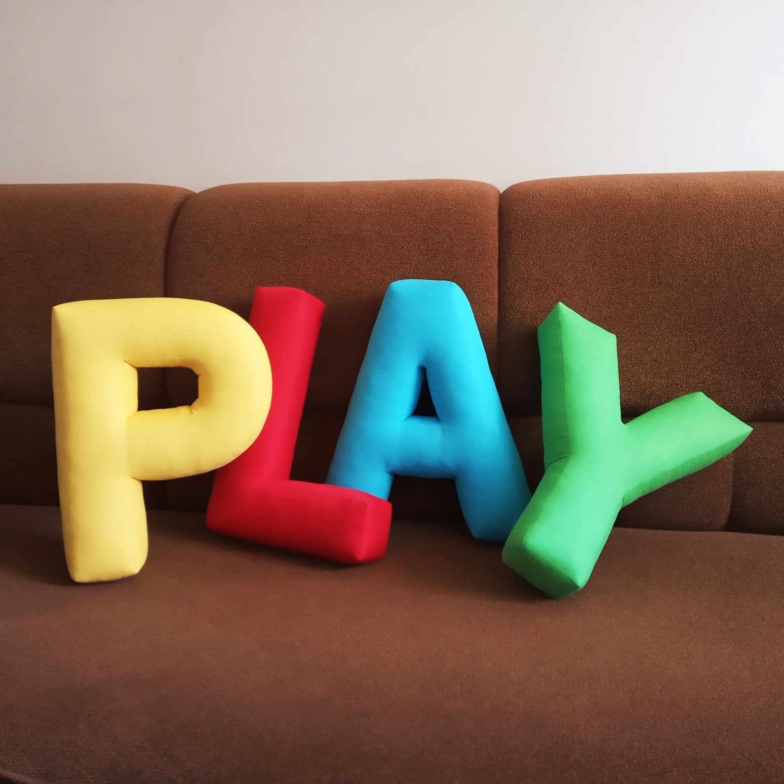 Bright Multi-colored Pillows for Game Room Decor Educational | Etsy