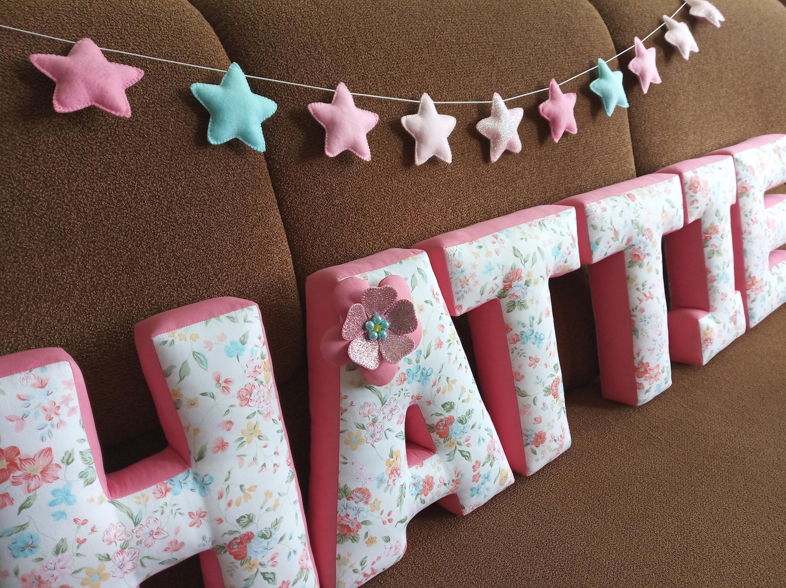 Pink Letters for Babyshower Gift - Soft Letter for Nursery Decor, New ...