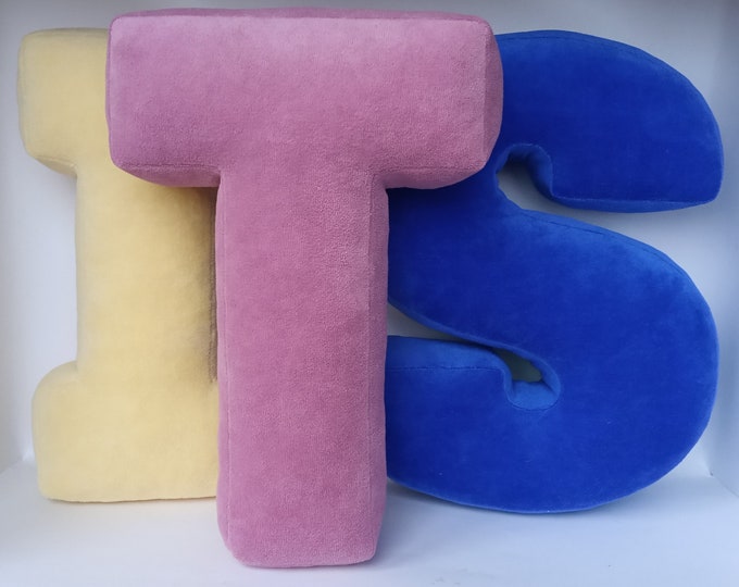 Puffy Hand-sewn Letters Personalized Shelf Decor With Stars Educational ...