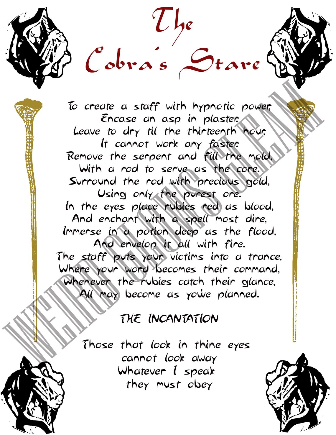 Jafar Aladdin Inspired Spell Book Pages - Etsy