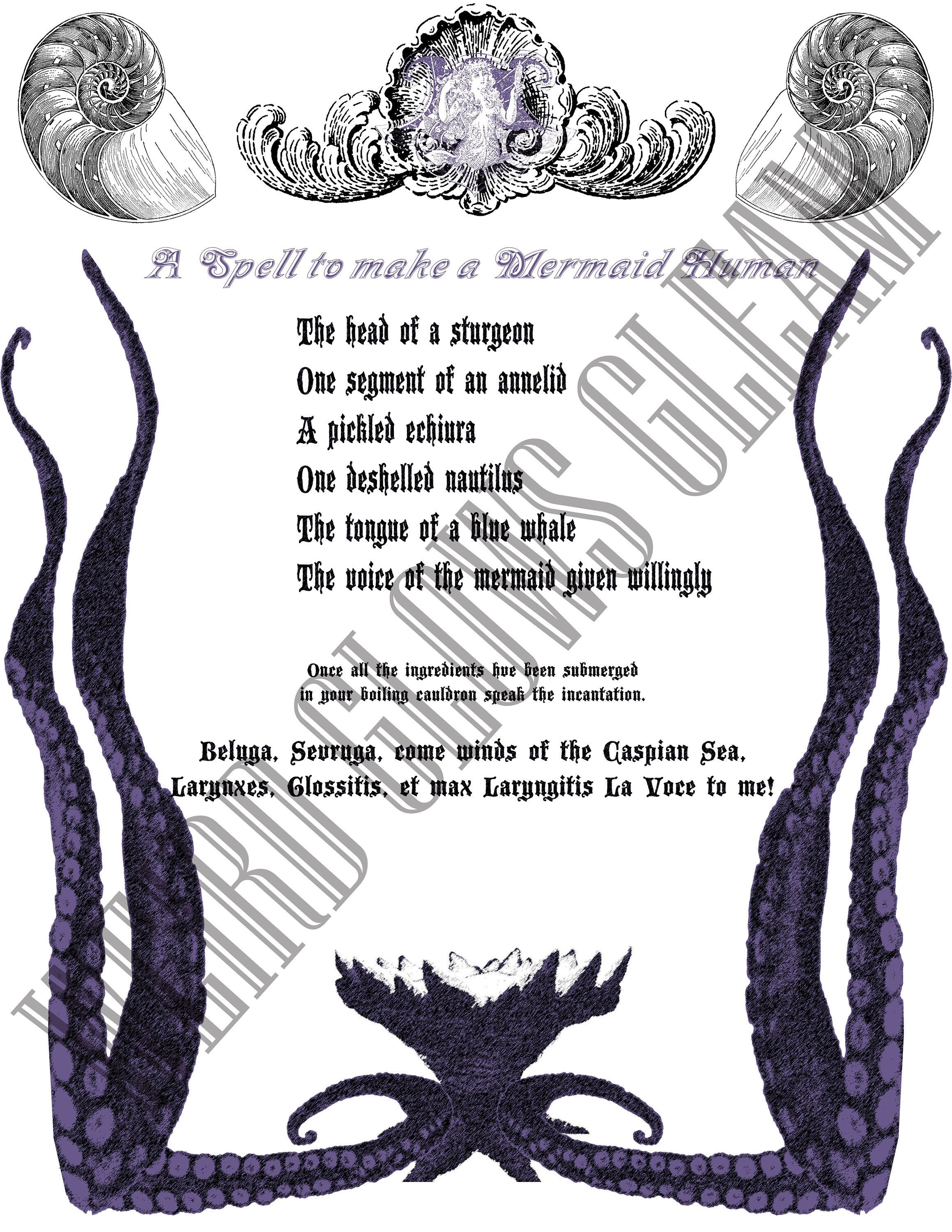 Ursula Inspired Spell Book Page - Etsy