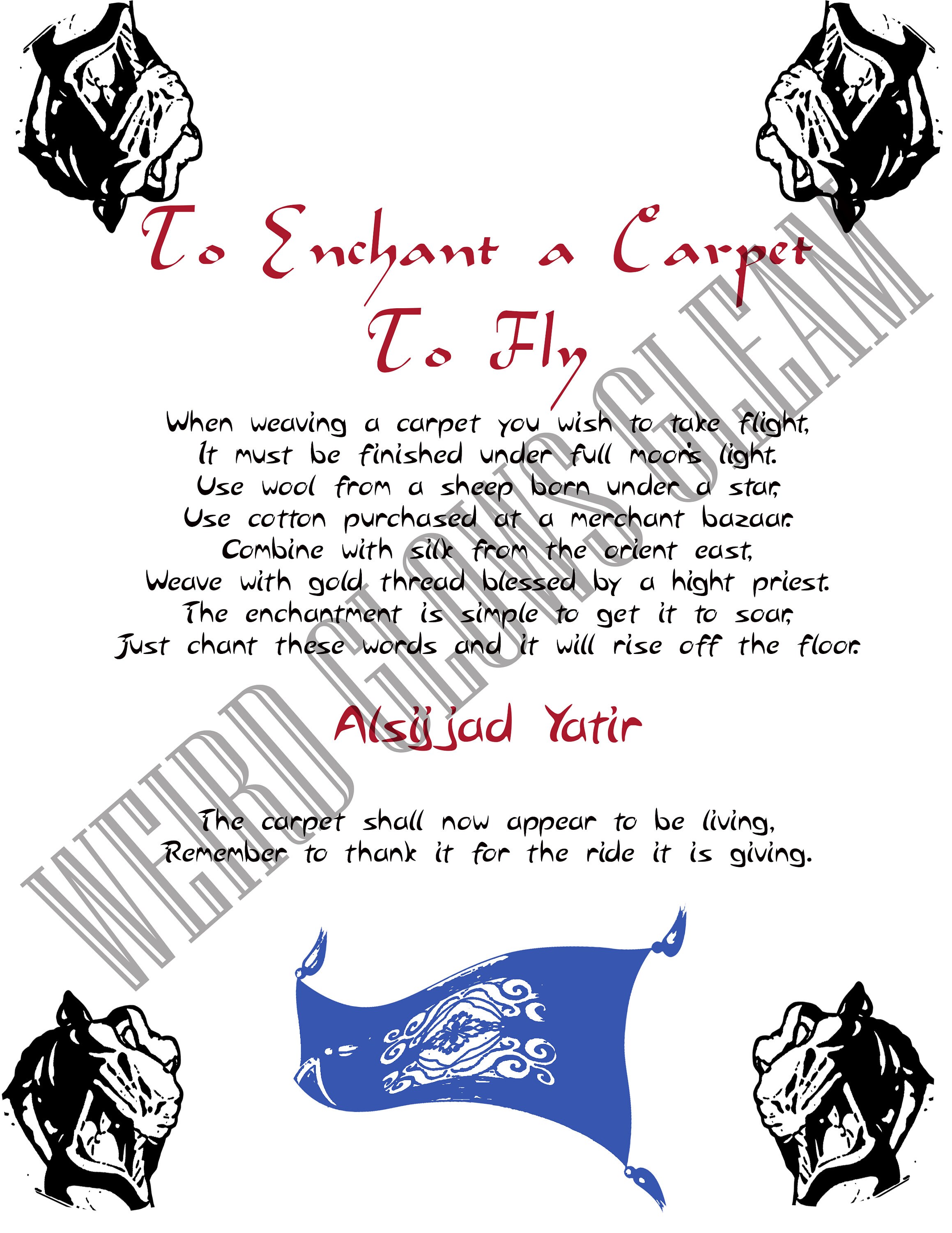 Jafar Aladdin Inspired Spell Book Pages - Etsy Canada