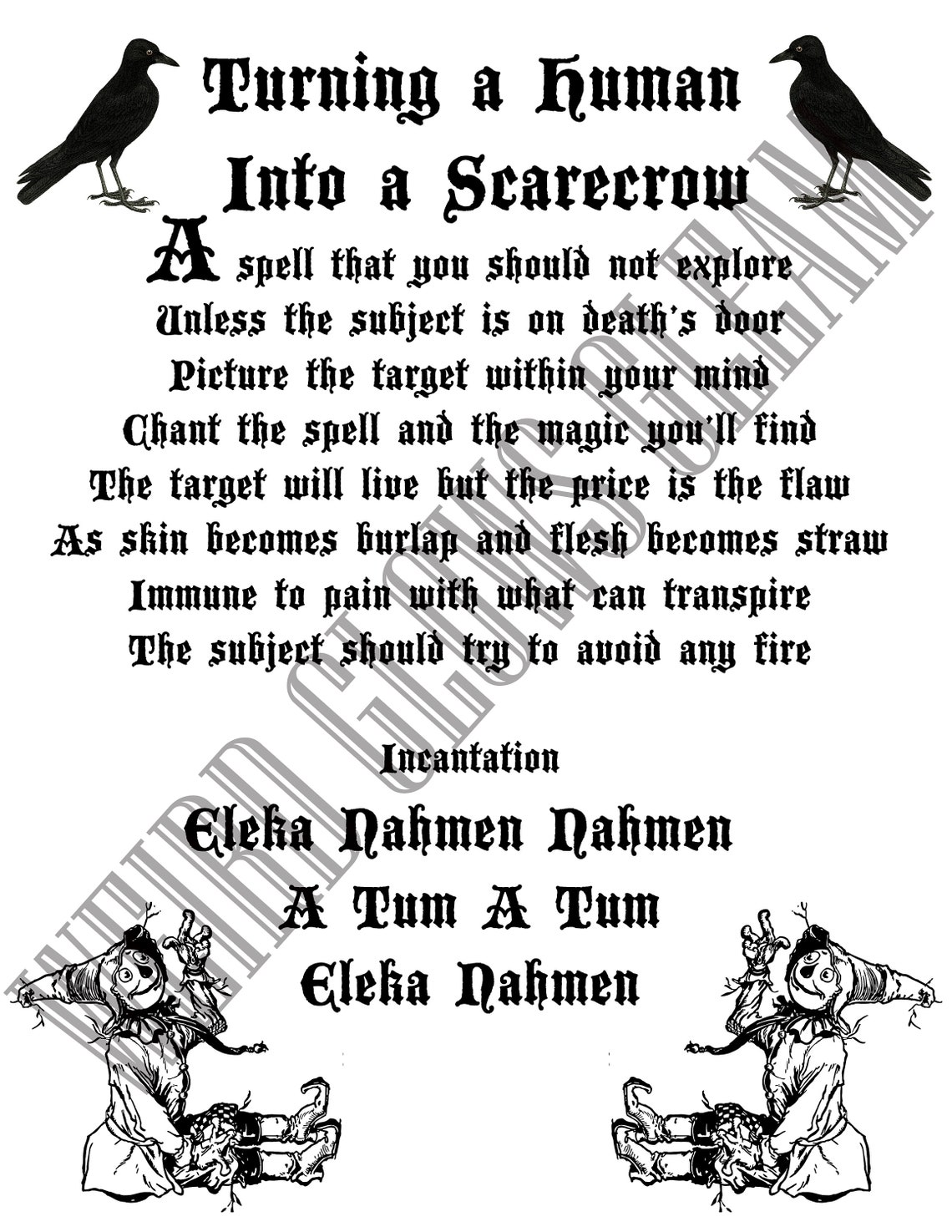 Wicked Witch of the West Inspired Spell Book Pages - Etsy