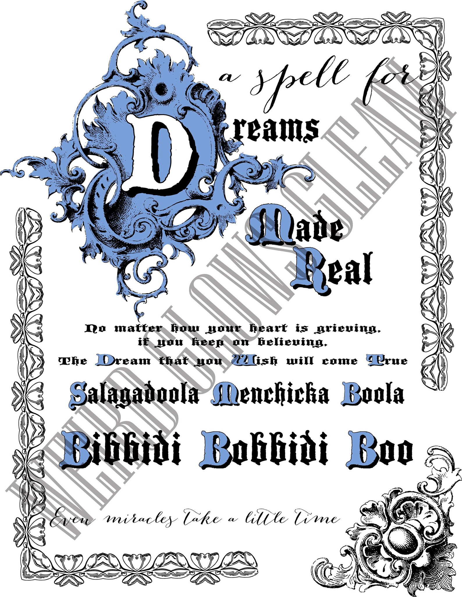 Fairy Godmother Inspired Spell Book Page - Etsy UK