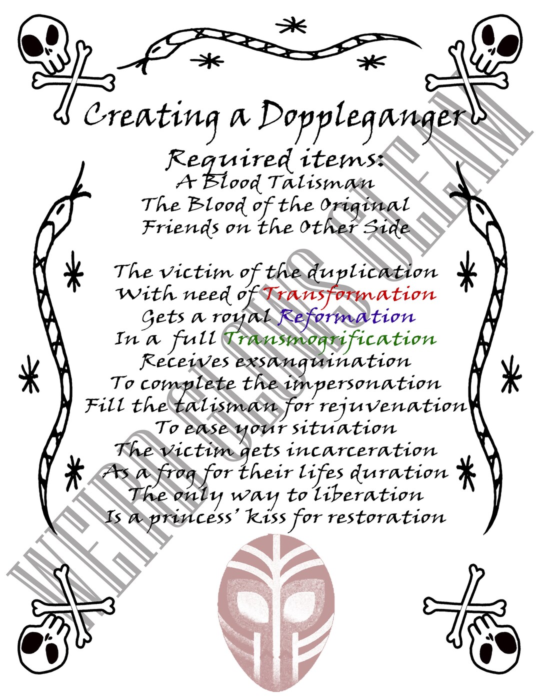 Dr. Facilier Inspired Spell Book Page - Etsy