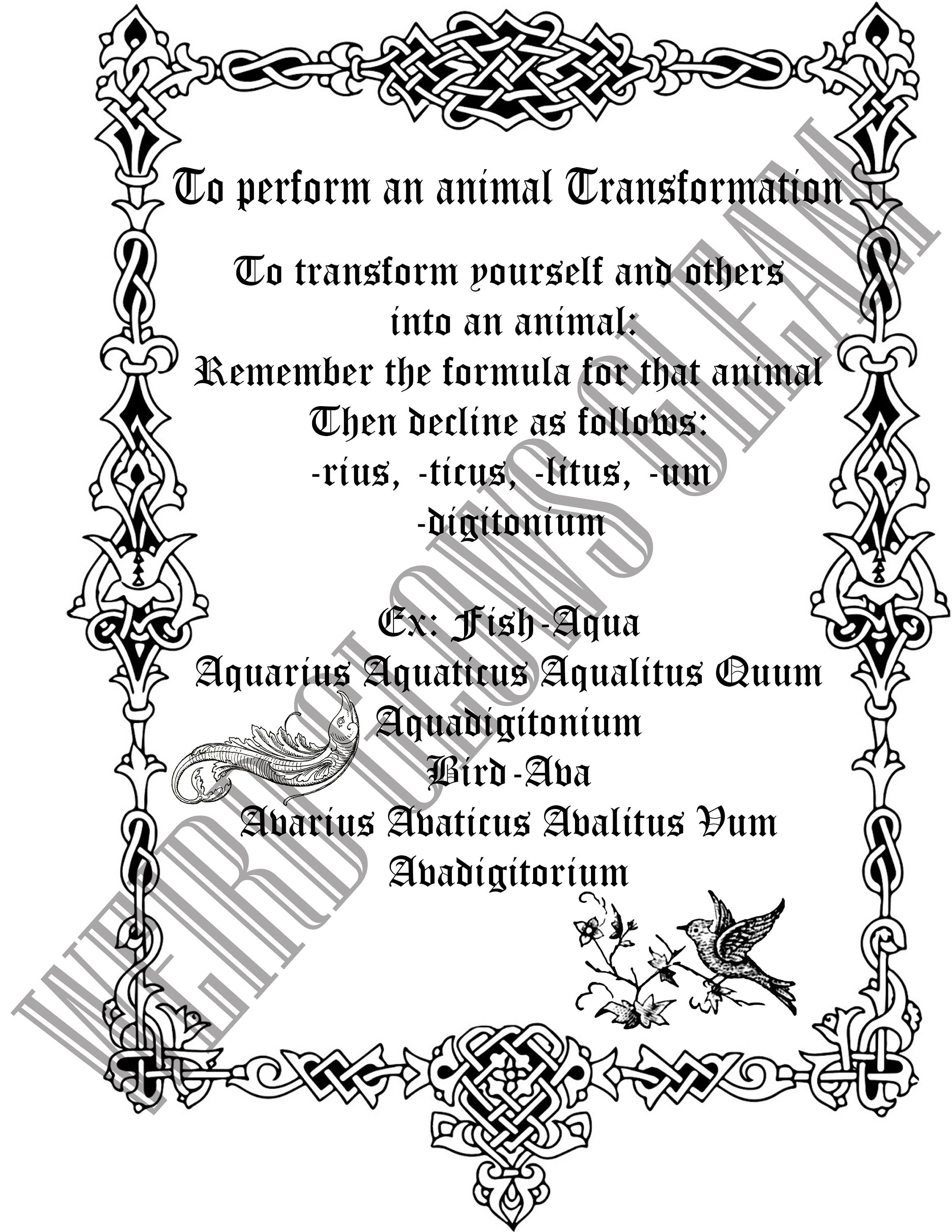 Disney Merlin Spell Book Pages part 1 - Etsy UK