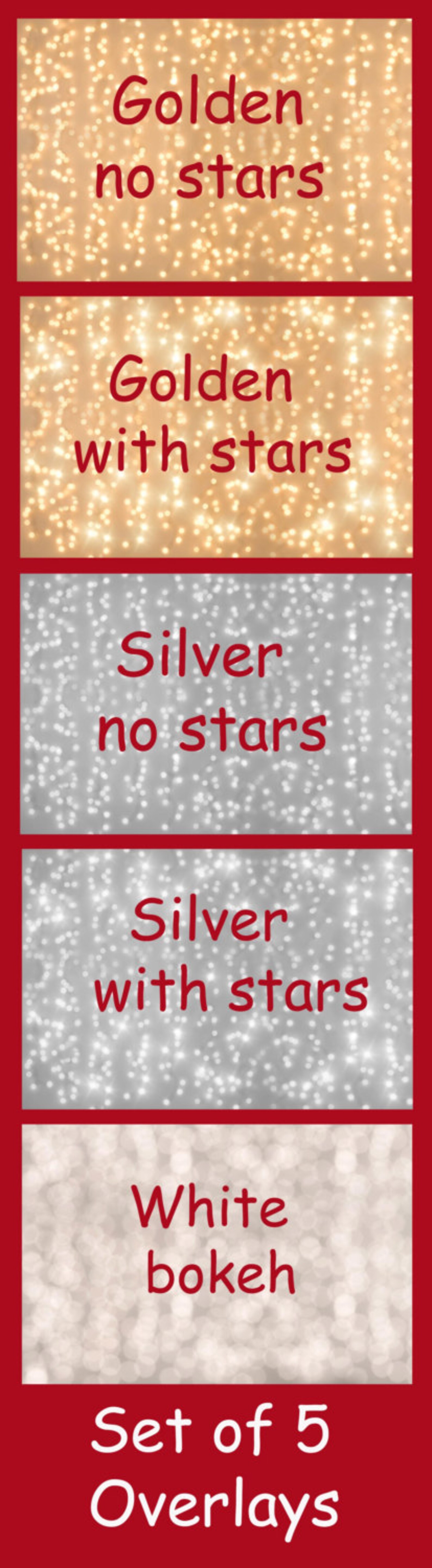 DIGITAL Xmas Bokeh Overlays Silver and Gold for Christmas, Photography ...