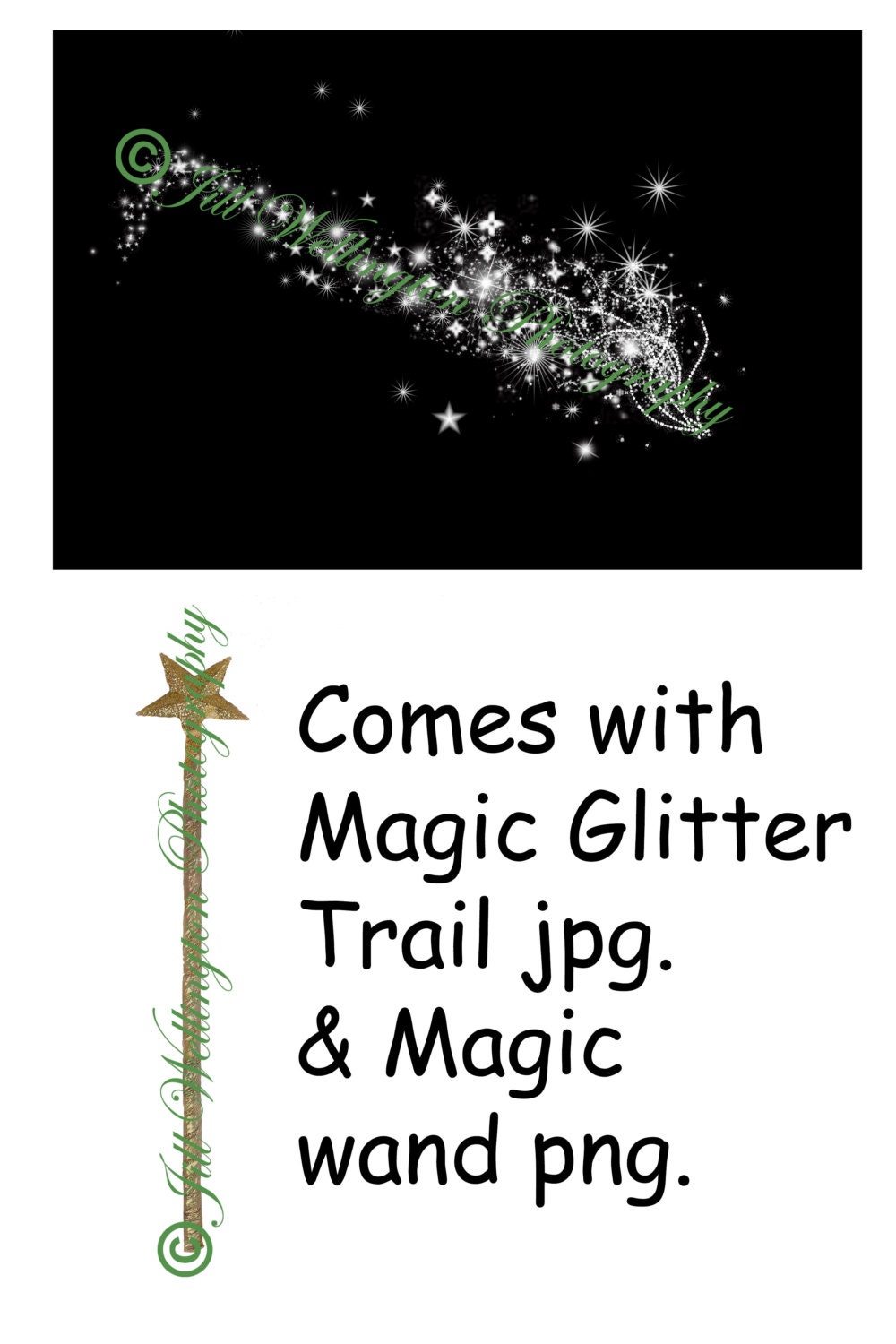 DIGITAL Glitter Trail, Star Trail, Sparkle Trail With Magic Wand for ...