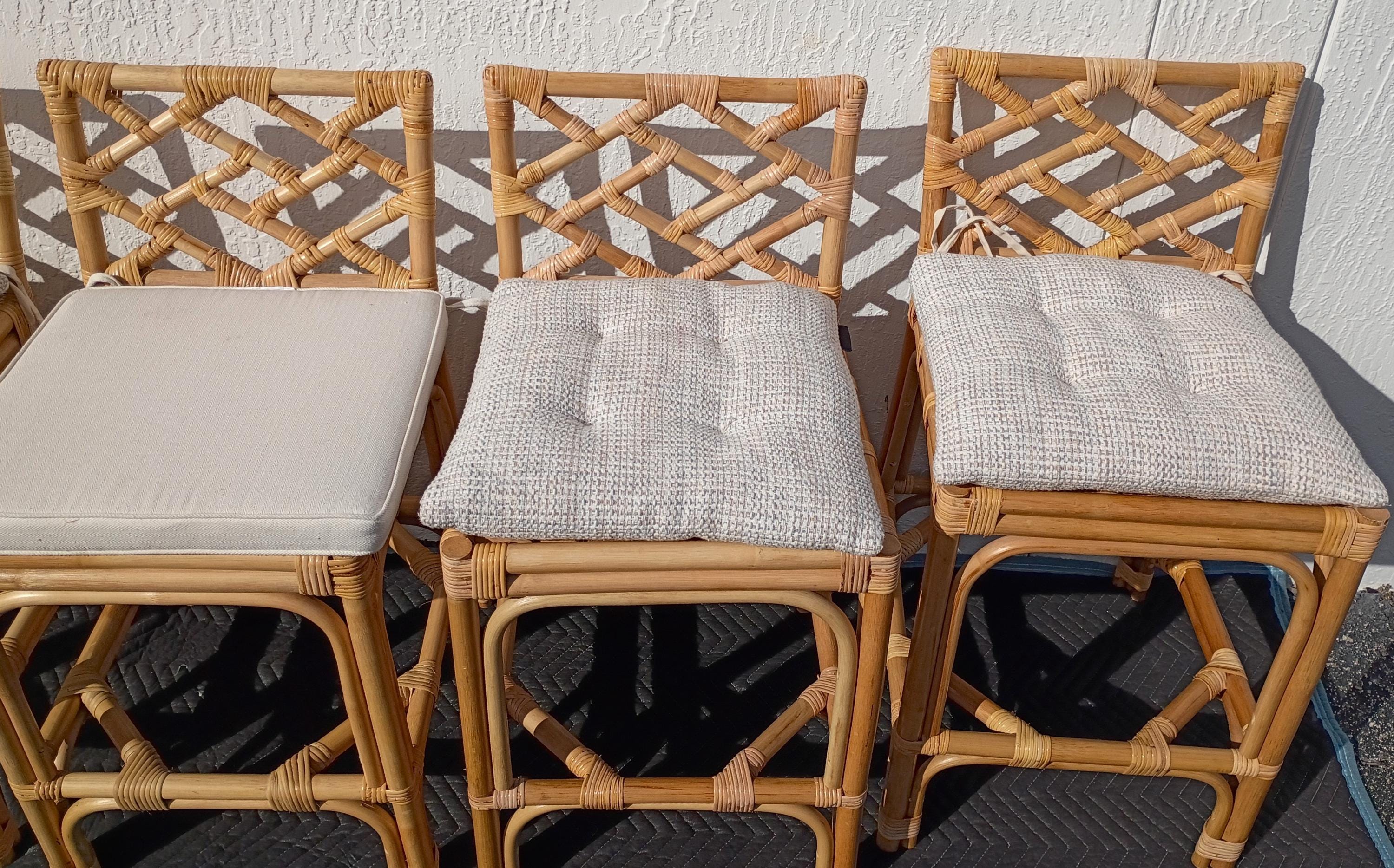 Set of 6 Chinese Chippendale Bamboo Counter Stools - Etsy