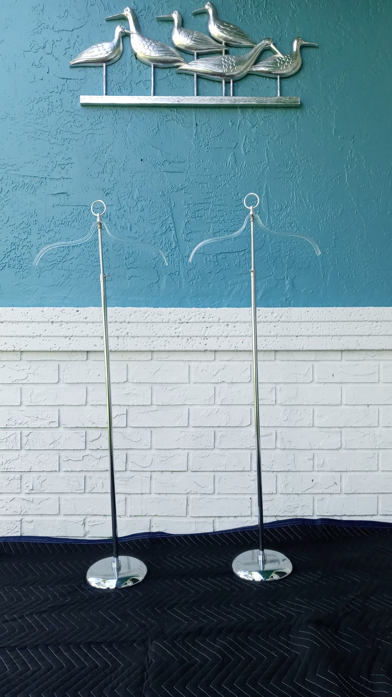 Pair of Mid Century Modern Adjustable Chrome Stand Lucite | Etsy