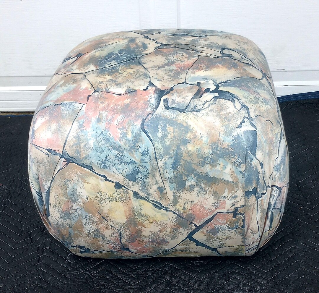 Mid Century Vintage Karl Springer Style Upholstered Pouf - Etsy