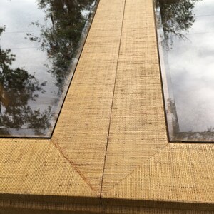 Vintage Raffia Wrapped Dining Table With 2 Leafs Glass Top - Etsy