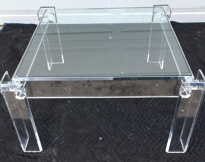 Vintage Mid Century Lucite Coffee Table Glass Top - Etsy