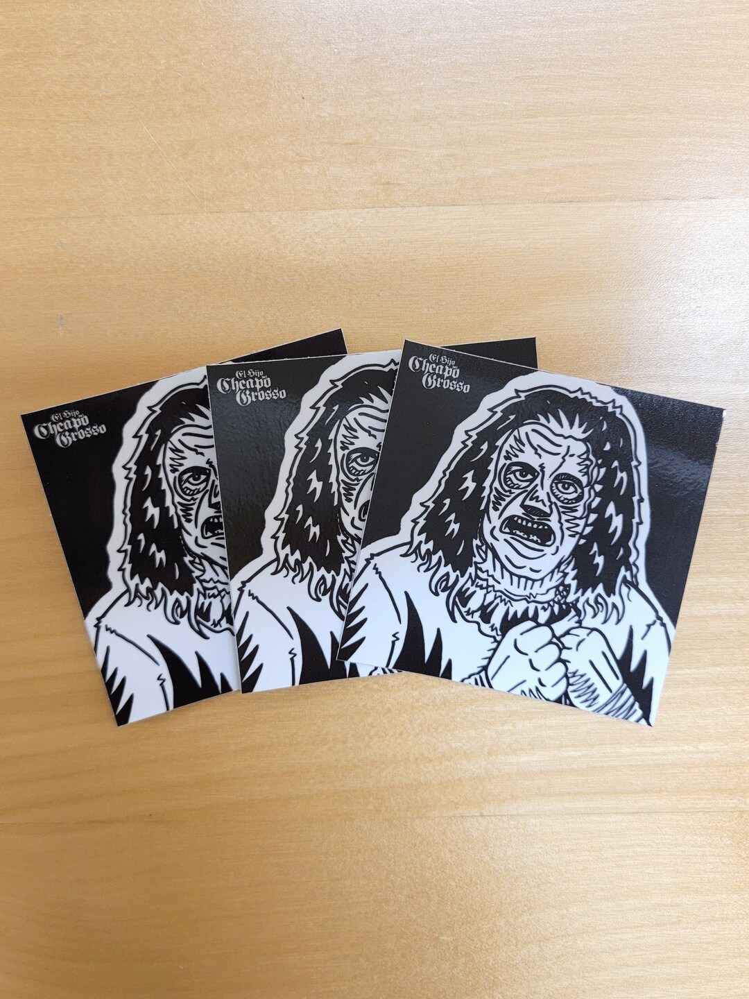 Super Leatherface 3 Illustrated Sticker / Custom Wrestler Weatherproof ...