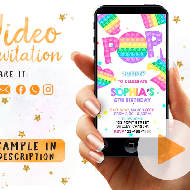 Popit Invitation - Etsy