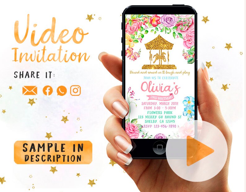 Instant Merry Go Round Invitation - Etsy