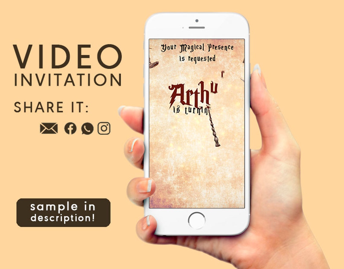 Wizard Invitation, Wizard Birthday Invite, Wizard Party Video, Magical ...