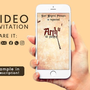 Wizard Invitation, Wizard Birthday Invite, Wizard Party Video, Magical ...