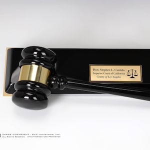 Personalized Engraved Gavel Stand With Gavel, Ebony Piano Wood, Gift ...