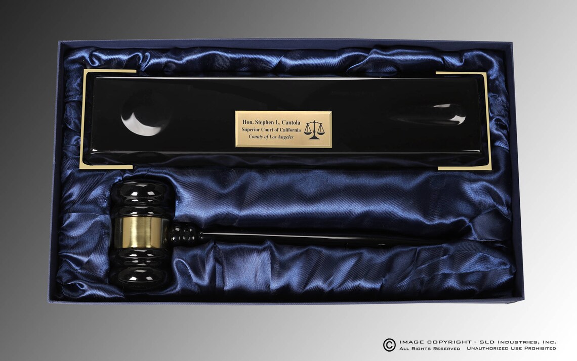 Personalized Engraved Gavel Stand With Gavel Ebony Piano | Etsy