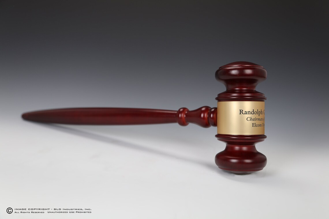 Giant GAVEL, Two Feet Long, Rosewood, Custom Engraved Gavel Band ...