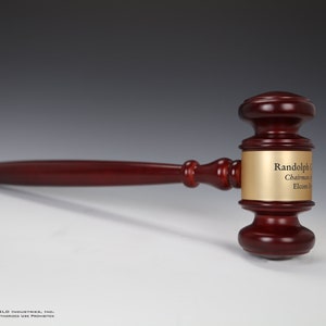 Giant GAVEL, Two Feet Long, Rosewood, Custom Engraved Gavel Band ...