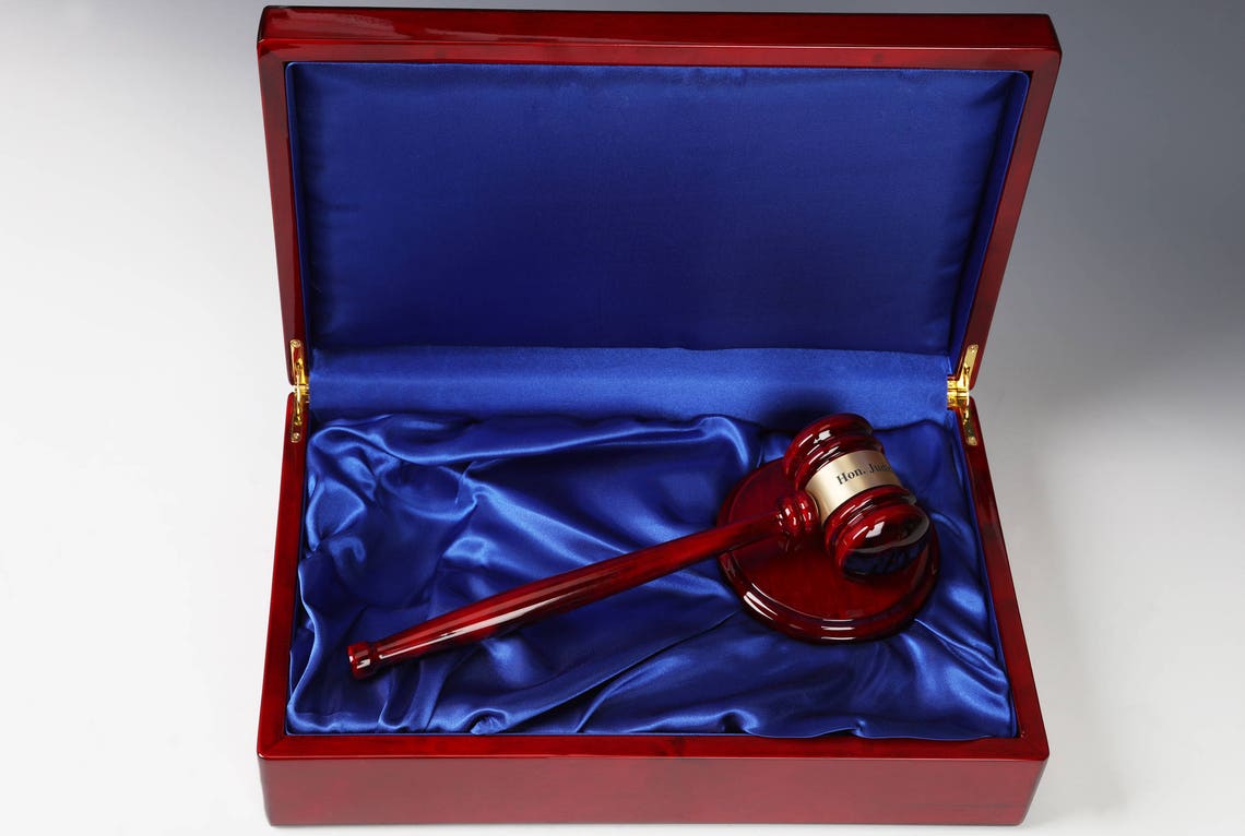 Personalized Engraved Gavel Set With Piano Finish Wood Gift Box ...