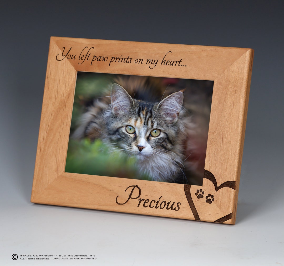 Cat Name Picture Frame, Memorial, Pet Picture Frame, Personalized, Pet ...