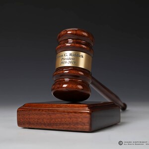 Personalized Engraved Gavel Set With WALNUT Piano Finish Wood Gift Box ...