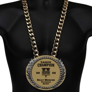 Bling Thing Jr, Championship Belt, Metal Neck Chain, Fantasy Football ...