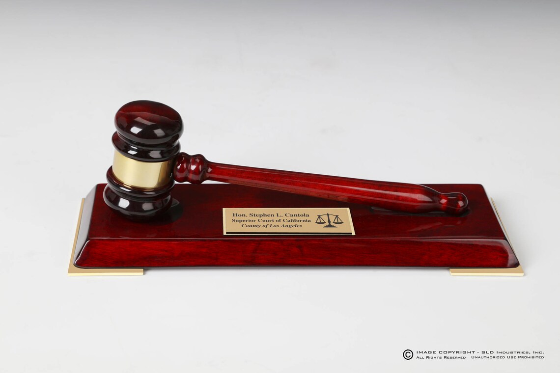 Personalized Engraved Gavel Stand With Gavel, Rosewood Piano Wood, Gift ...