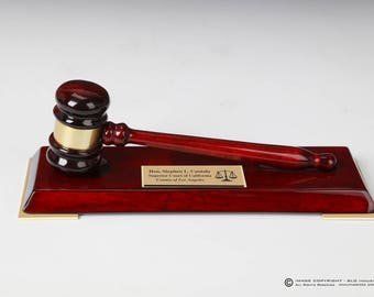 Personalized Solid Brass Engraved Gavel With Gift Box | Etsy