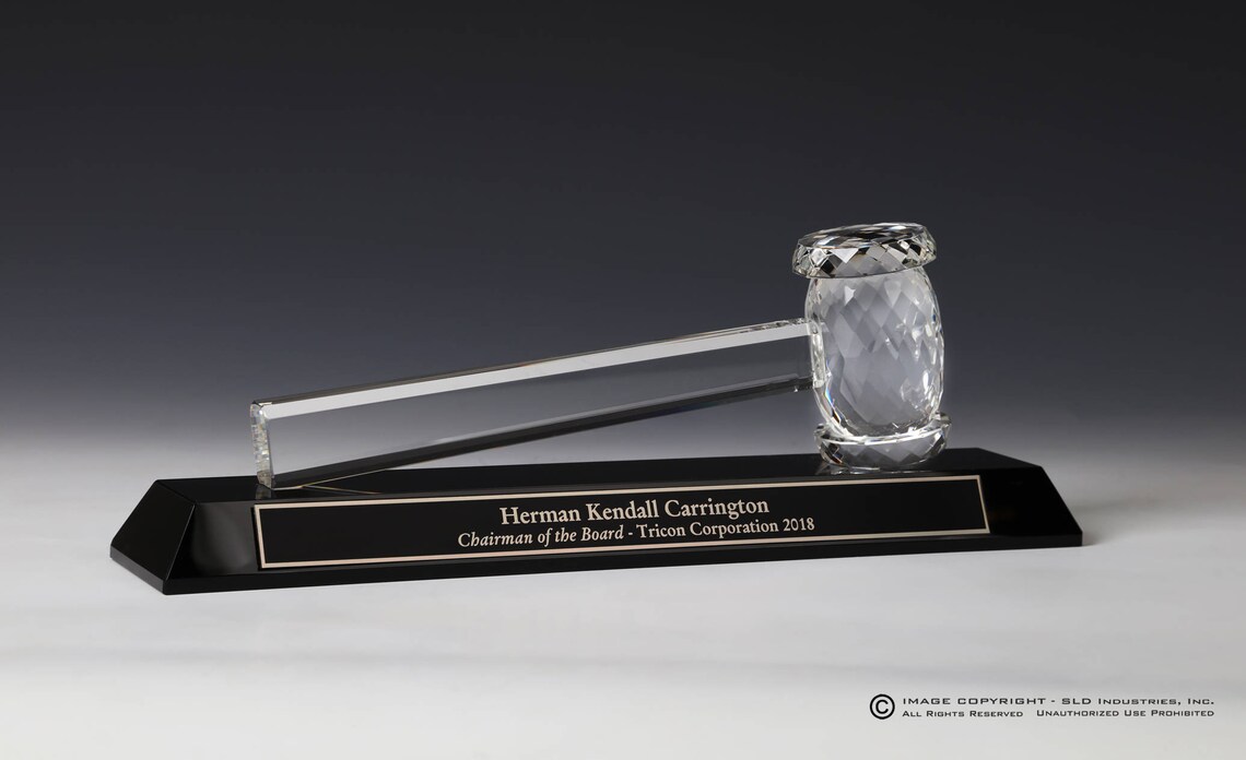 Personalized Engraved Crystal Gavel Attached to a Black - Etsy